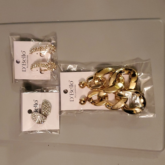 D'Bello | Jewelry | Nwt3pc Grpsparkling Gold Silver ...